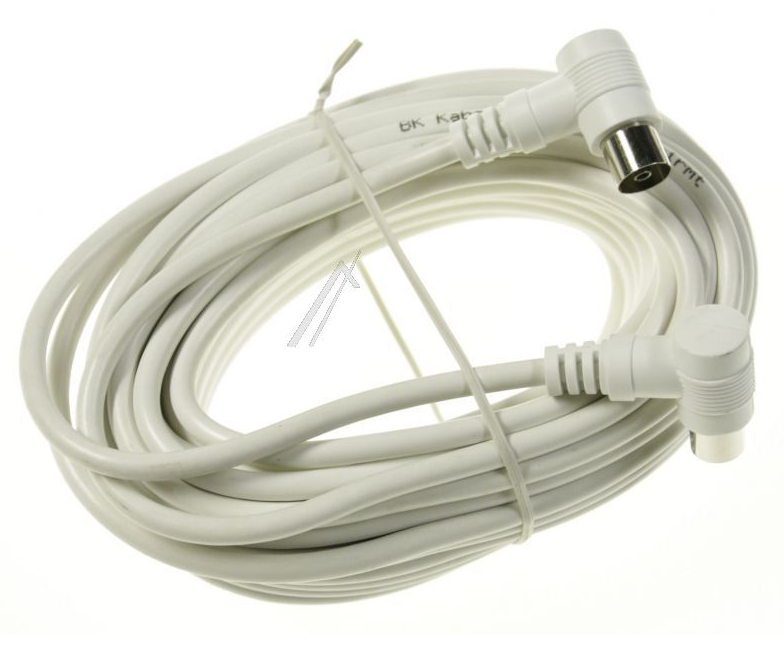 Køb Antenneledning, Komplet; 5,0 meter. Hvid. Han-Hun vinkel stik - 49 ...